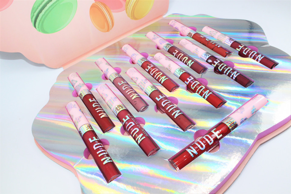 Set 12 rujuri de buze, Iman Of Noble, Nude Matte Lip Gloss, Macarons