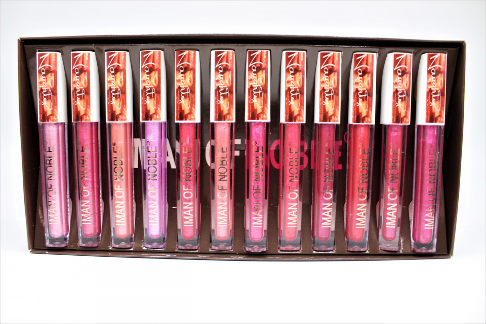 Set 12 Luciuri de buze lichide, Iman Of Noble, Nude Lip Gloss