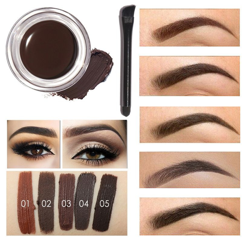 Gel sprancene Brows Cream Focallure 03 Dark Brown, Pensula inclusa