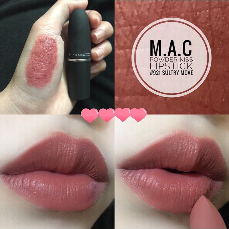 Ruj de buze MAC Powder Kiss Lipstick Nuanta Sultry Move