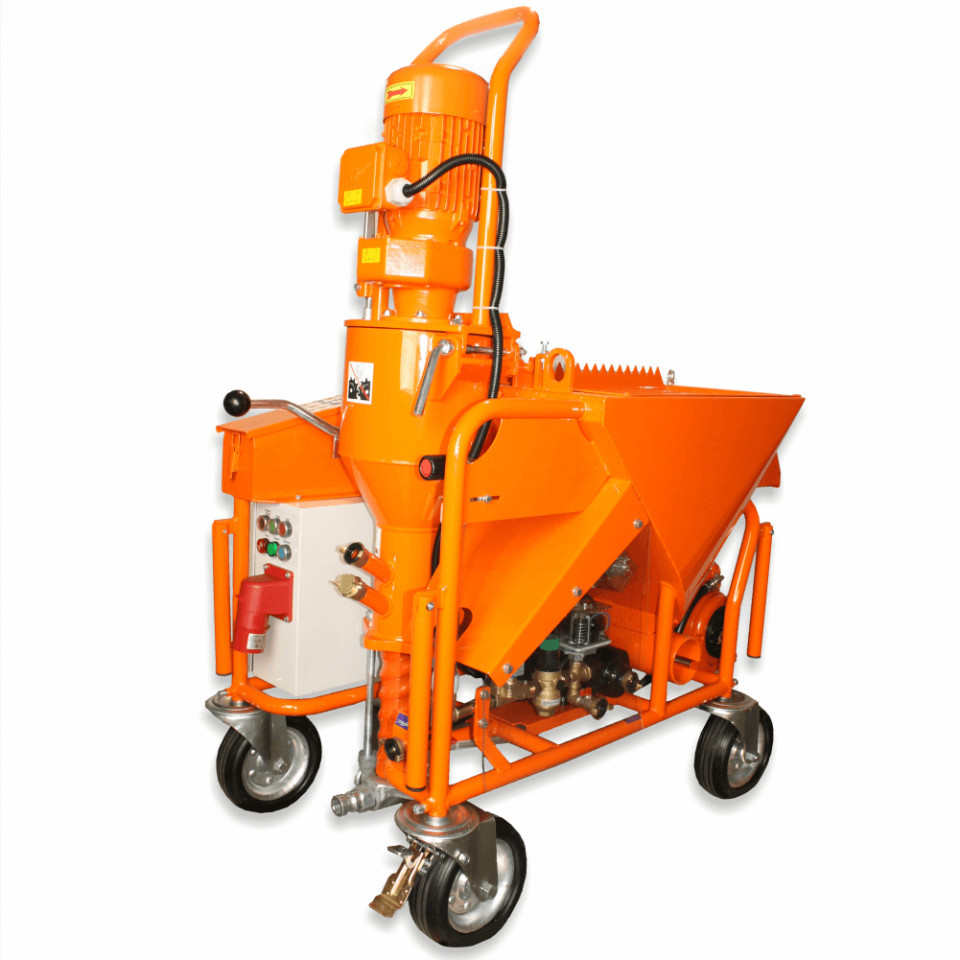 Pompa de tencuit BISONTE PCS-K4 trifazica 400V, debit material 6-40 l /min