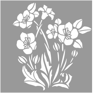 Sablon Refolosibil Flori 30x30cm