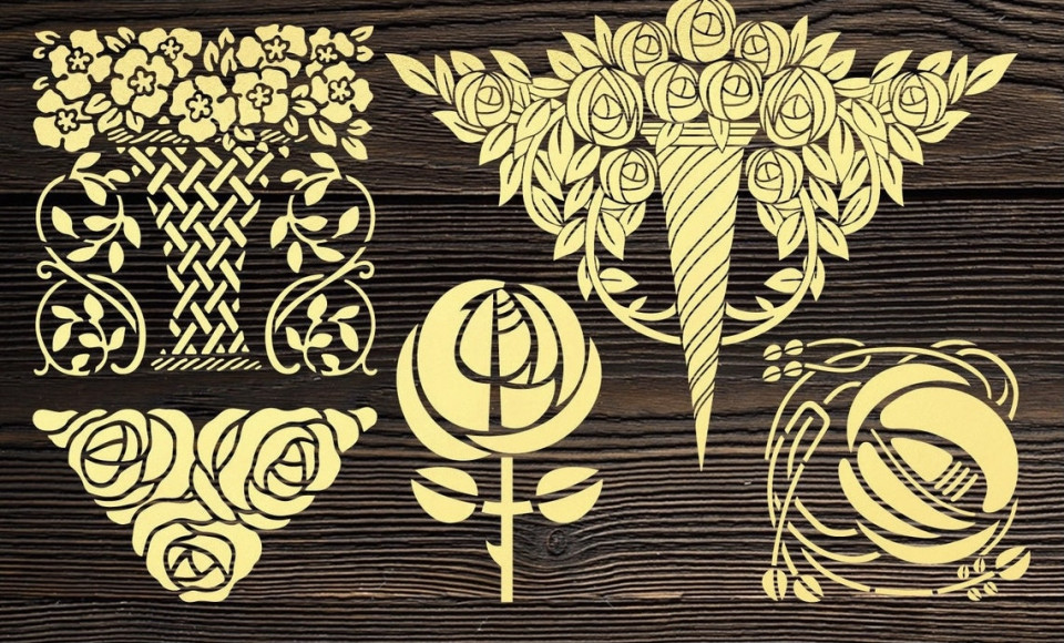 Set 5 sabloane Vaze Flori SP98