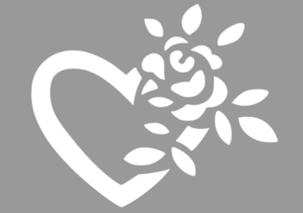 Sablon Refolosibil Inima Trandafir 10x10cm