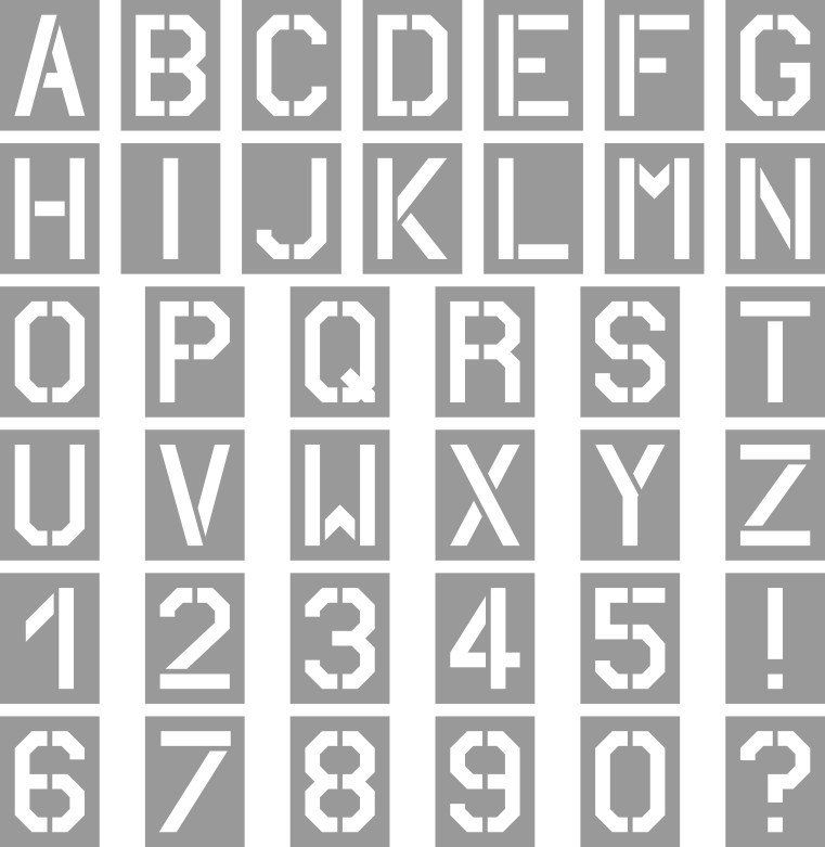 SET 38 x Sabloane Refolosibile Alfabet + Numere Stencil dimensiuni ...
