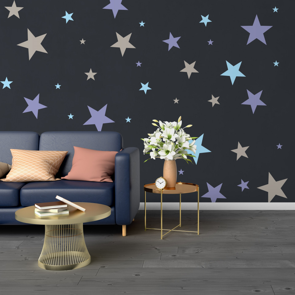 Set 5 Sabloane Refolosibile Pictat Pereti Stelute SP9