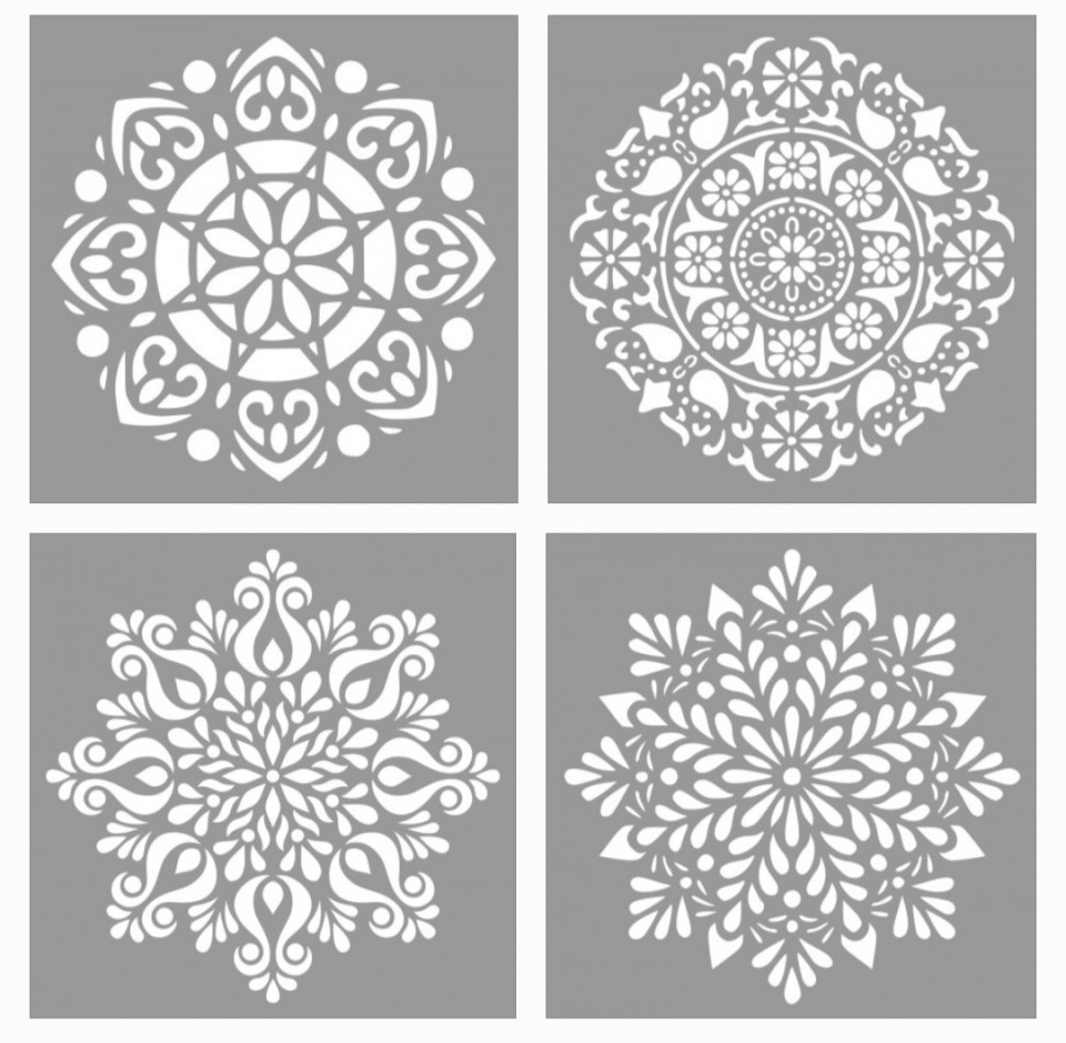 Set Promo2 - 4buc Sabloane Mandala - diferite dimensiuni