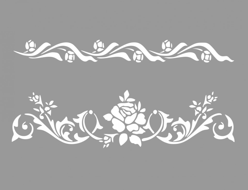 Sablon Refolosibil Borduri Flori 29x22cm