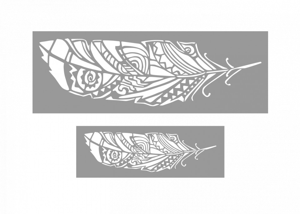 Set 2 x Sabloane Aztec Leaf, Frunza, 89x31cm si 56x20cm, Refolosibile ...