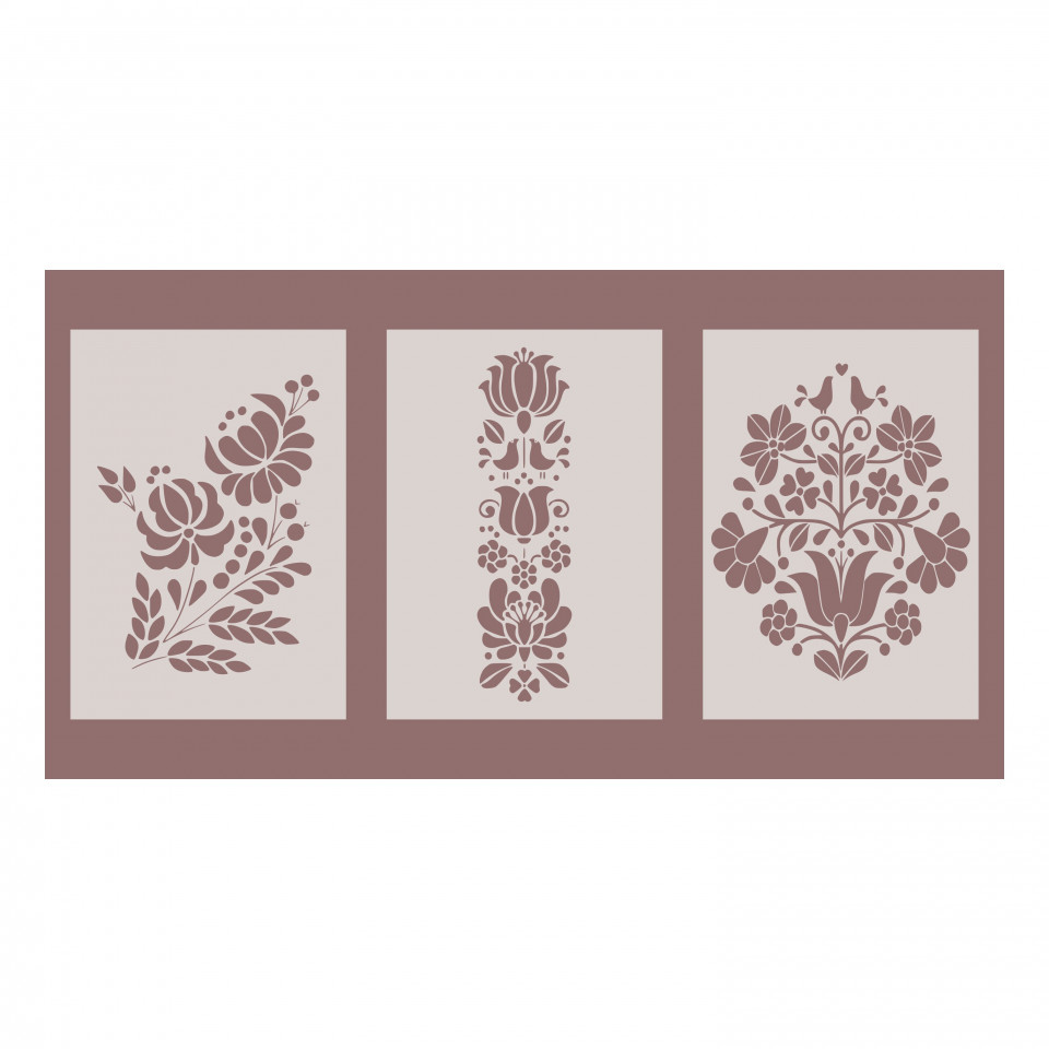 Set 3 sabloane 29x21cm/buc - Panonian Folk Motifs