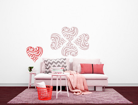 Sablon 59x59cm Refolosibil Inima Stilizata T325959