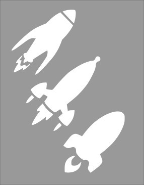 Sablon Refolosibil Rachete 20x15cm