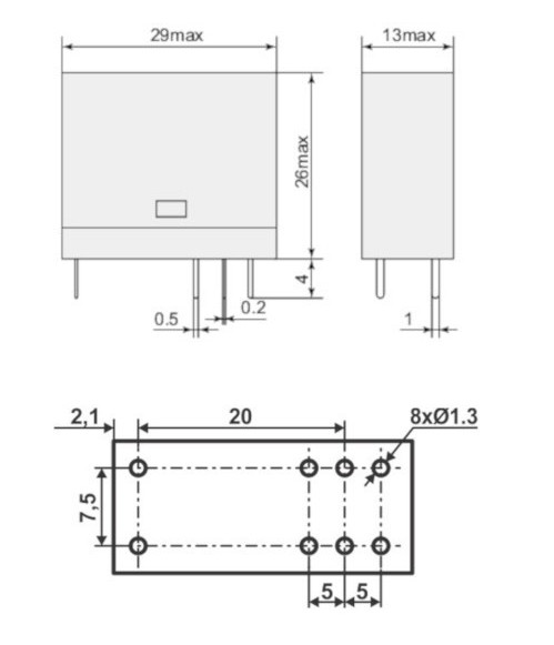 Rele JQX-14FC-2C 230VAC
