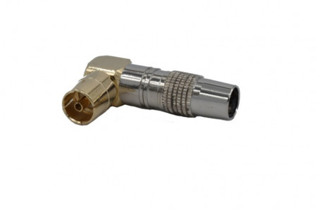 RF konektor ženski metalni ugaoni pozlaćeni