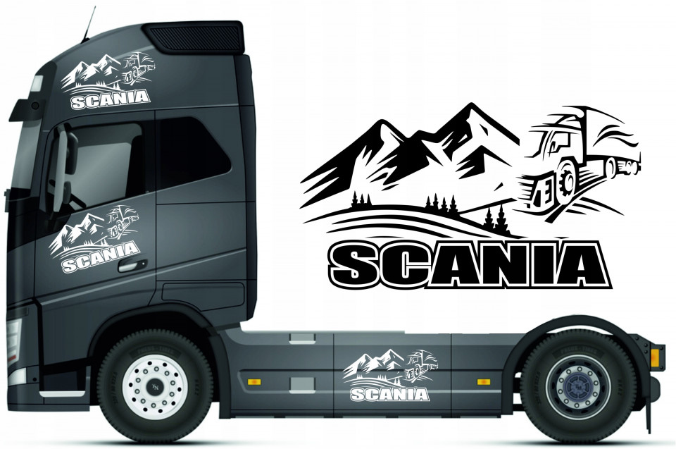Set 2 buc Stickere Autocolante Scania Mountains