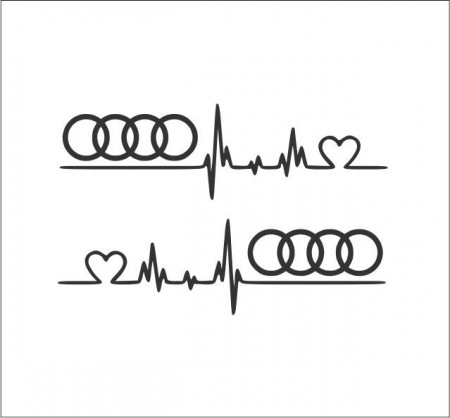 Set 2 buc Stickere Auto Audi Love