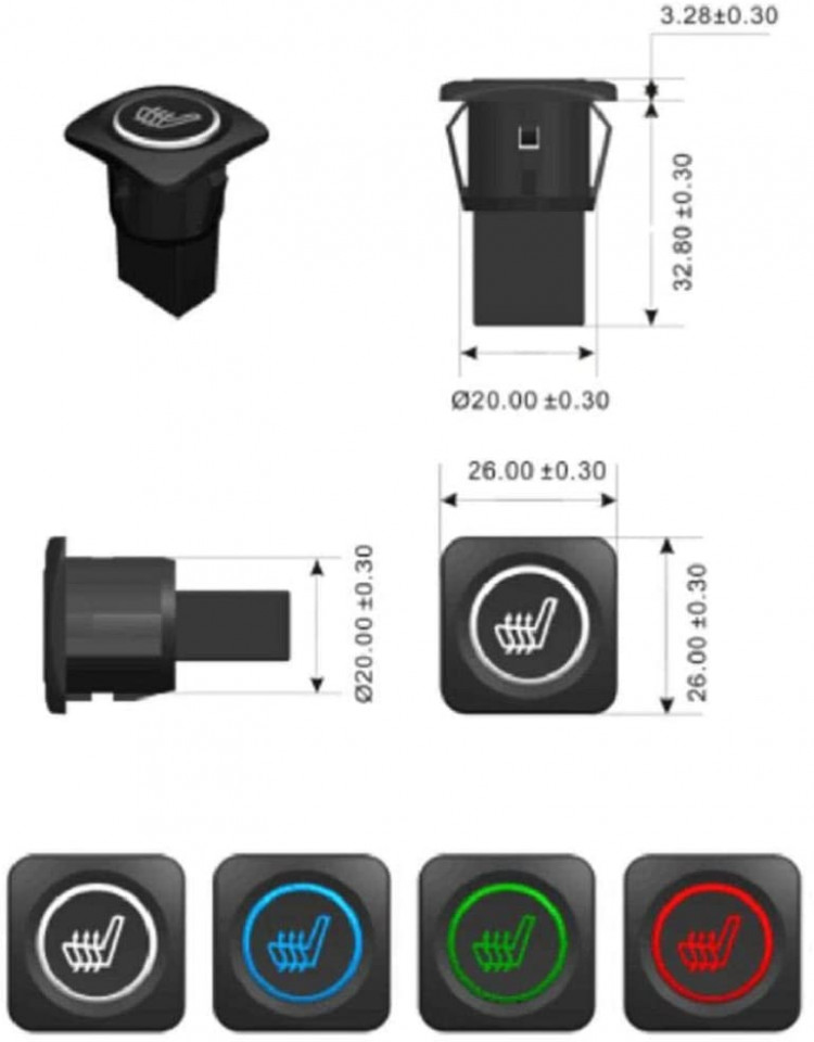 Kit Incalzire In Scaune Auto Universal Carbon Buton Patrat Push Slim 3 ...