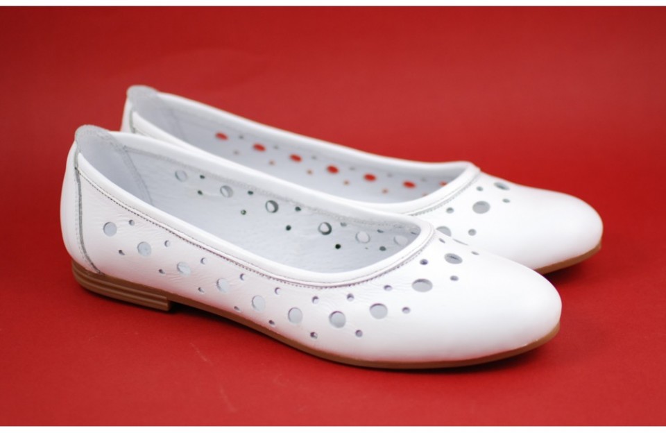 Balerini de vara dama rosii din piele naturala cod B27