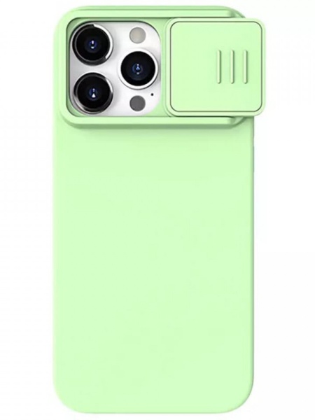 Husa iPhone 15 Pro Max Nillkin CamShield Silky Magsafe Silicone Mint Green