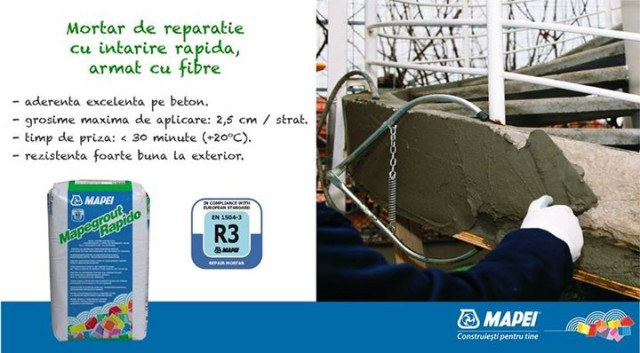 Mapegrout Rapido - Mortar cu Priza si Intarire Rapida pentru Repararea ...