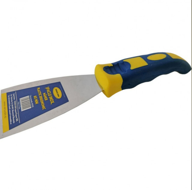 Spaclu inox cu maner din plastic ergonomic