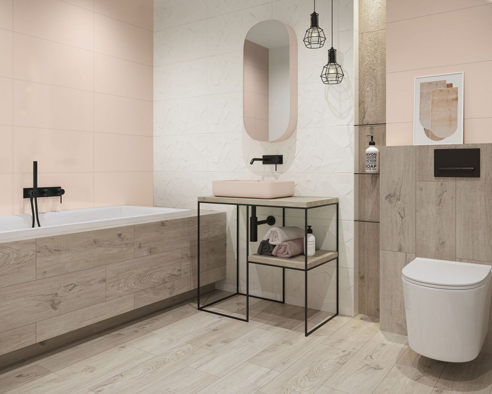 Faianta Synergy Coral, Paradyz Ceramica, coral, lucioasa, 30x60 cm
