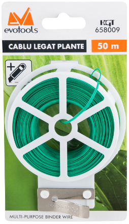 Cablu legat plante (50 m), sarma otel, invelis plastic, Evo Tools