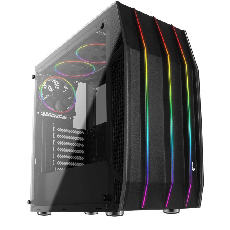 Carcasa Gaming Aerocool Klaw RGB, MiddleTower, USB 3.0, Panou transparent