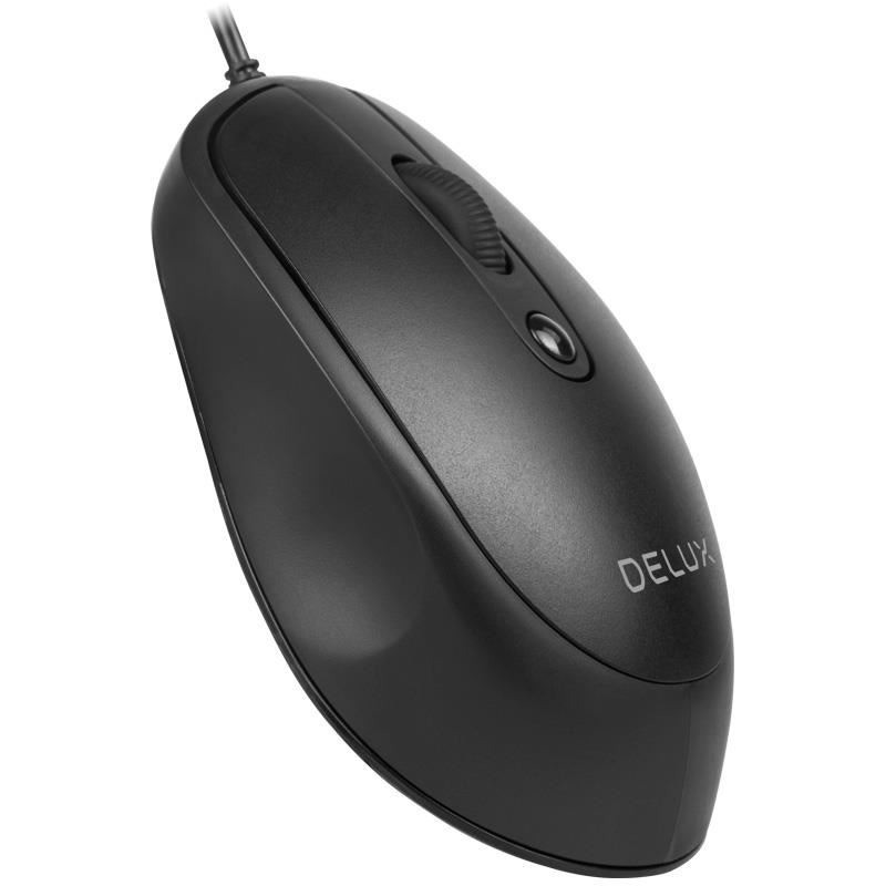 Mouse Delux M366 Black, USB, 1000/1600(default)/2400/3200 DPI