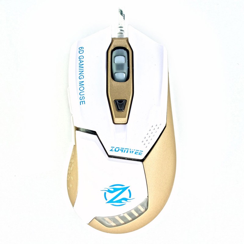 Mouse Gaming ZornWee Z1, Optic, 2400DPI, Iluminare LED, Alb