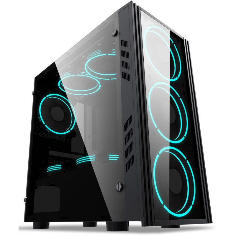 Carcasa Gaming Inaza Black Ship, USB 3.0, 4x 120 mm RGB Led, Panou ...