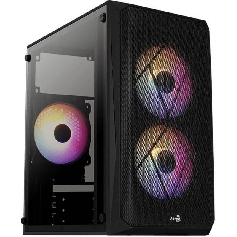 Carcasa Gaming Aerocool CS-107 V2 Black, MiniTower, USB 3.0, Panou ...