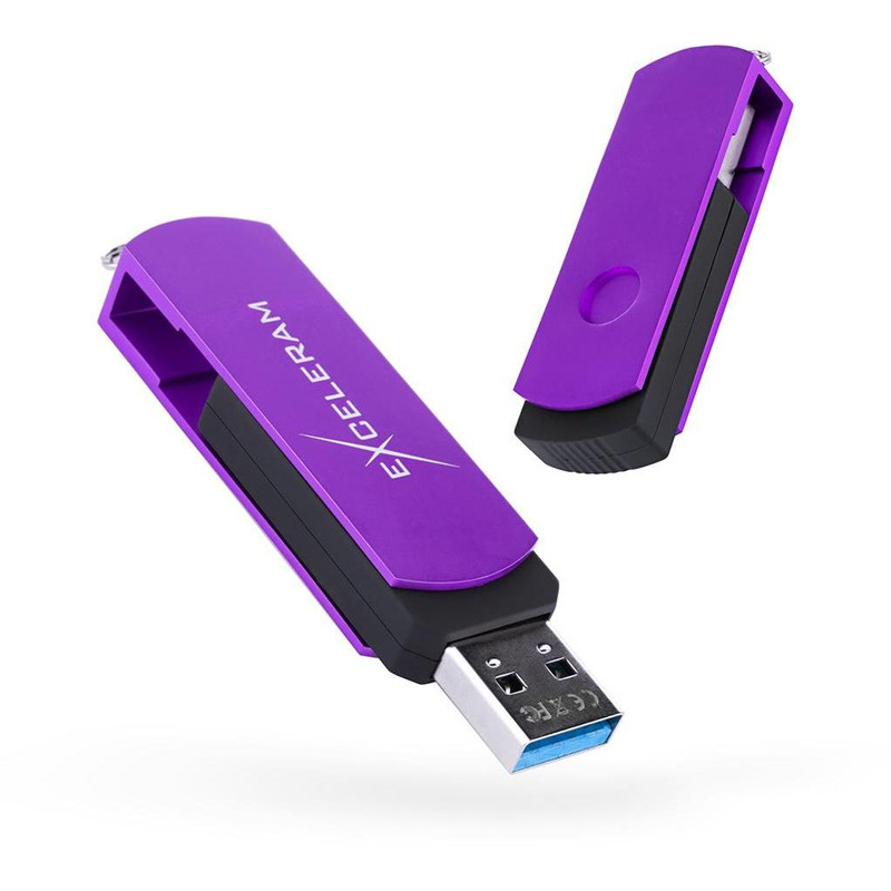 Memorie externa Exceleram P2 64GB, USB 3.1 Gen 1, Negru-Mov