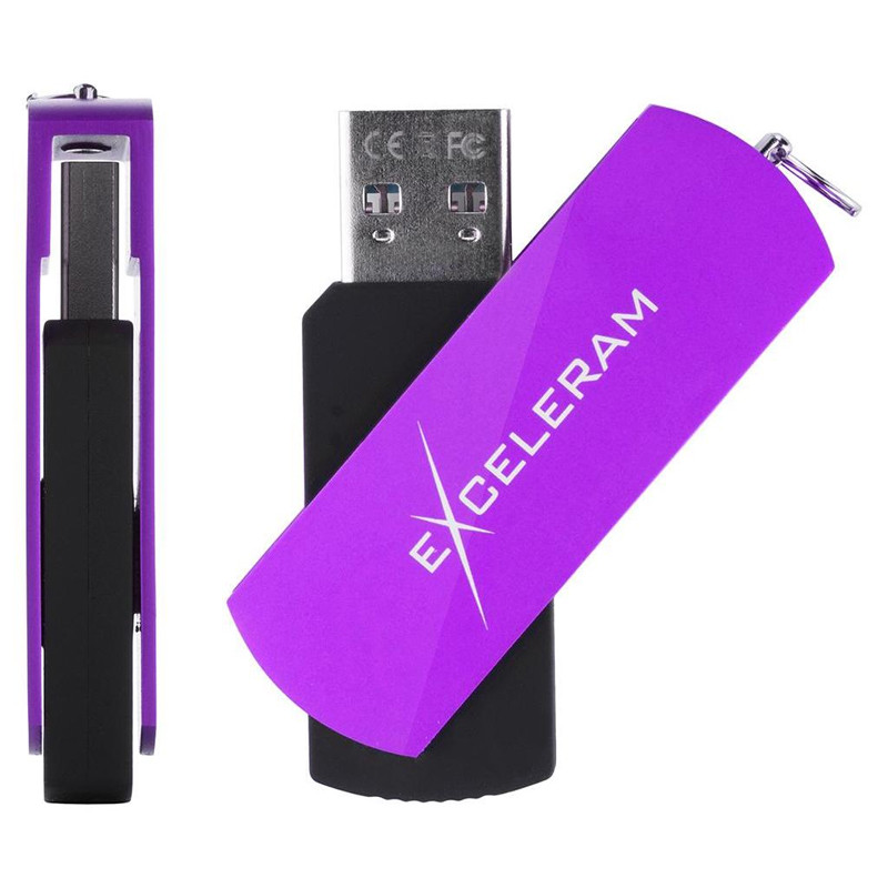 Memorie externa Exceleram P2 64GB, USB 3.1 Gen 1, Negru-Mov