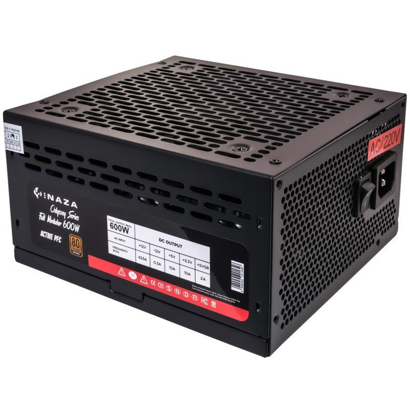 Sursa Modulara Inaza Odyssey FM 600W, 80+ Bronze, 4x SATA, 2x Molex, 4x ...