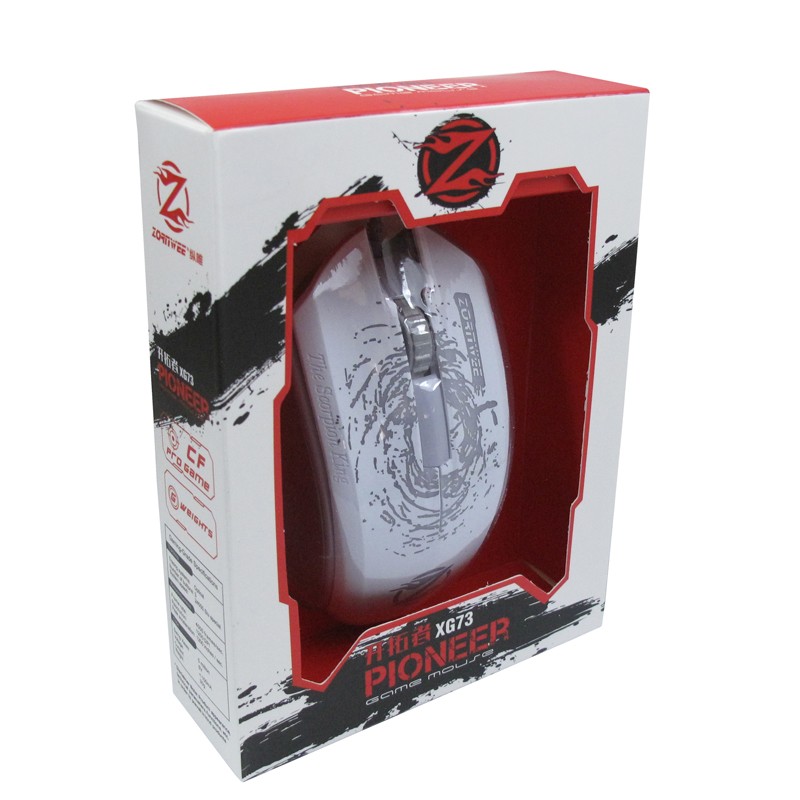 Mouse Gaming ZornWee Pioneer XG73, Optic, 2000DPI, Iluminare LED, Alb