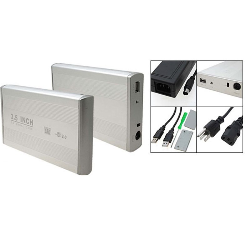 Rack Extern HDD 3.5", USB 2.0, Sata2, Carcasa aluminiu, Argintiu