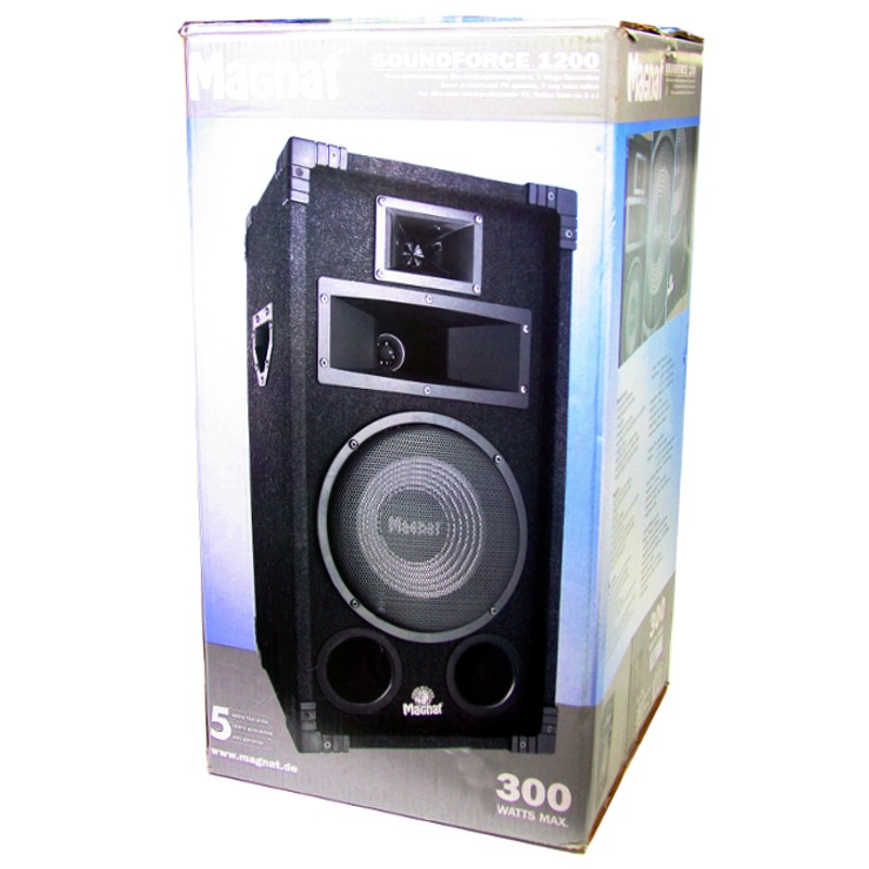 Boxe 2 x 300W Magnat Soundforce 1200, Reflex Bass cu 3 cai audio