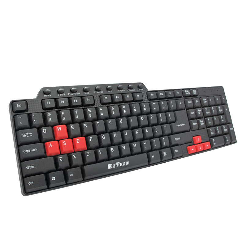 Tastatura multimedia DeTech DE6086, USB, 9 butoane multimedia, negru