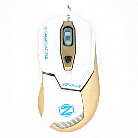 Mouse Gaming ZornWee Z1, Optic, 2400DPI, Iluminare LED, Alb