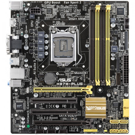 Placa de baza ASUS H87M-Plus, Intel H87, LGA1150, 4th gen, 4x DDR3, 6x ...